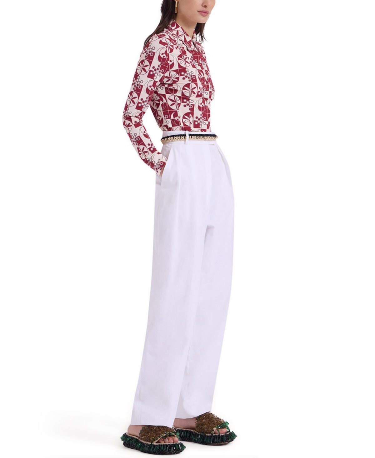 LA DOUBLEJ La Doublej Fitted Shirt with Geometric Print